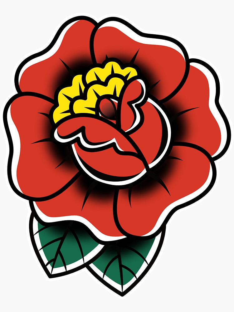 "Rose Tattoo" Sticker by psycheD3L1A | Redbubble