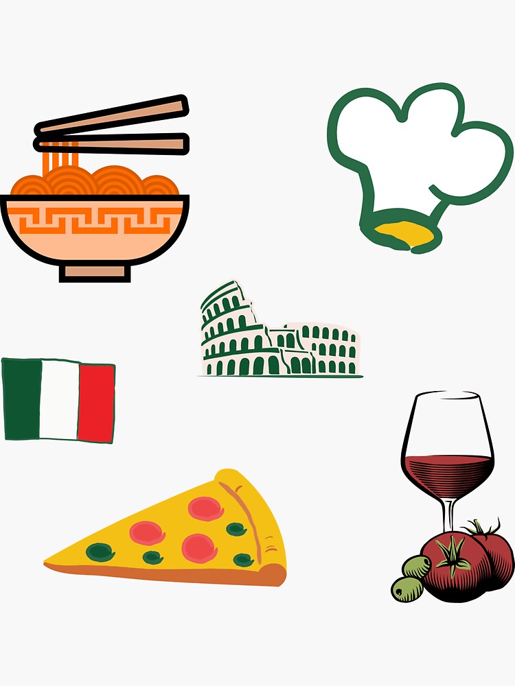 "Italian food" Sticker for Sale by Nickybrierley01 | Redbubble