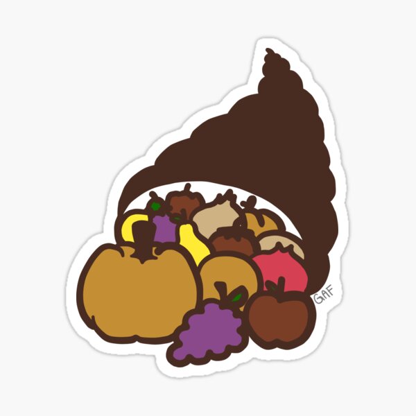 "Harvest Cornucopia " Sticker by Art-Of-Grace | Redbubble