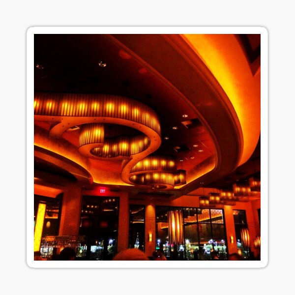 "Cheesecake factory, Fancy restrain, bar, lights, lounge" Sticker for ...