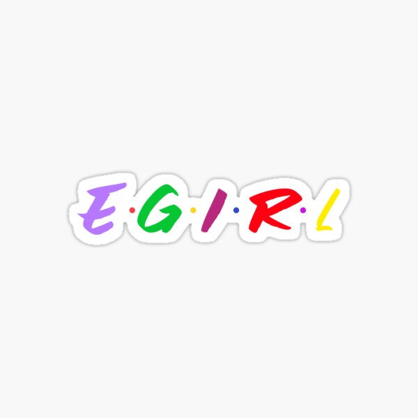 "Egirl Retro 90's - E-Girl Colored Wording With Colored Dots" Sticker ...