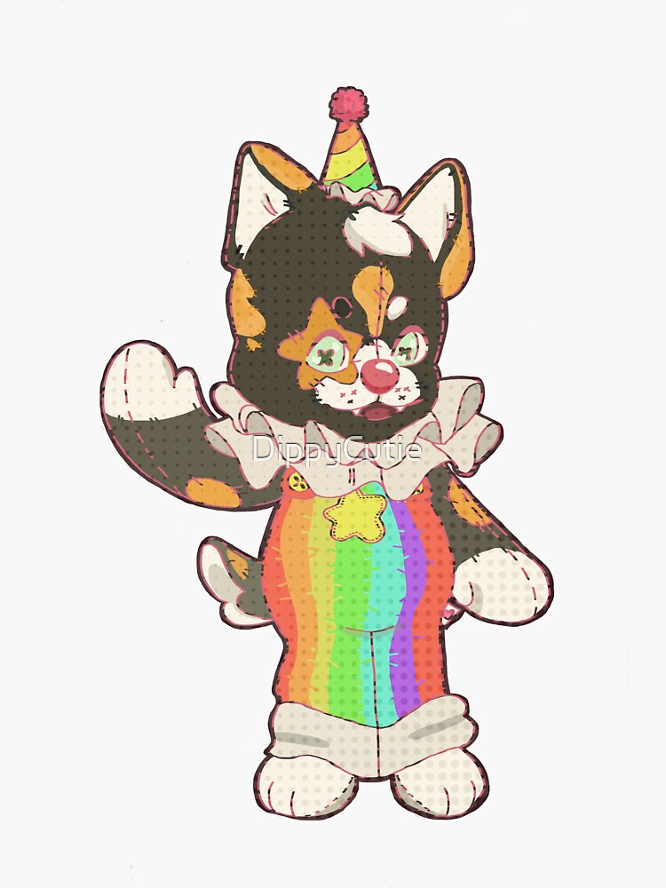"clown cat" Sticker by DippyCutie | Redbubble