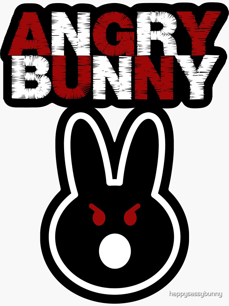 "Angry Bunny" Sticker for Sale by happysassybunny | Redbubble