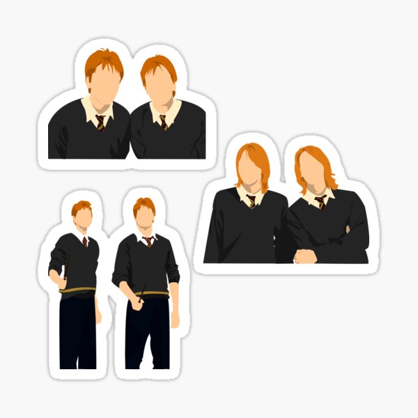 "Fred and George Weasley Pack" Sticker for Sale by BetterLeo | Redbubble