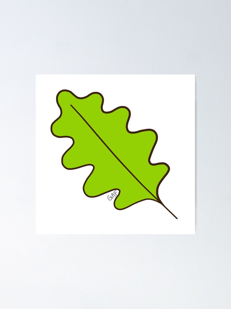 "Green Oak Leaf" Poster by Art-Of-Grace | Redbubble