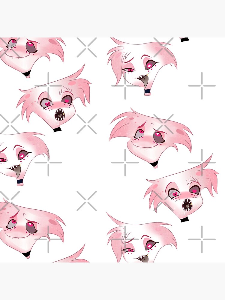 "(WHITE)Angel Dust expressions hazbin hotel" Throw Pillow for Sale by ...