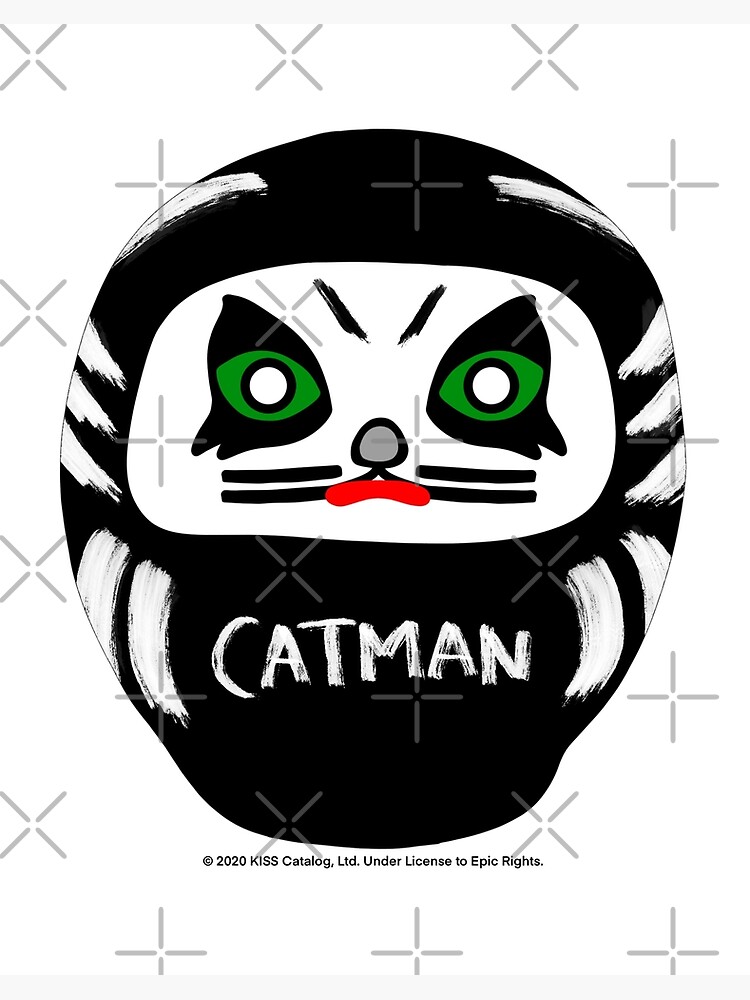 "KISS Catman Japanese Daruma Doll" Art Board Print for Sale by ...