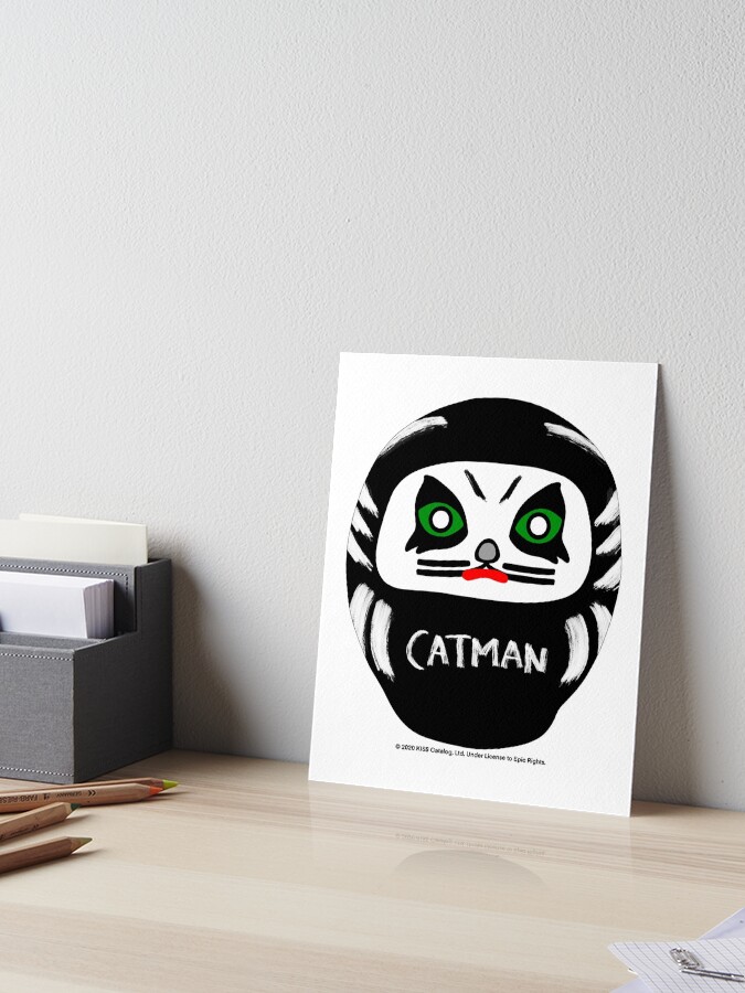 "KISS Catman Japanese Daruma Doll" Art Board Print for Sale by ...