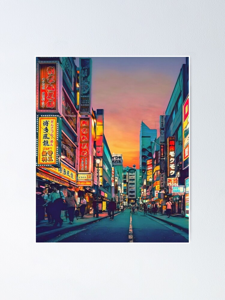 "Tokyo Retro Painting" Poster by travel-gear | Redbubble