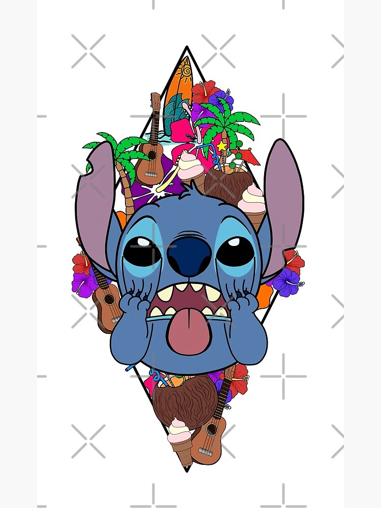 "Stitch with collage" Art Print by CatherineAlysha | Redbubble