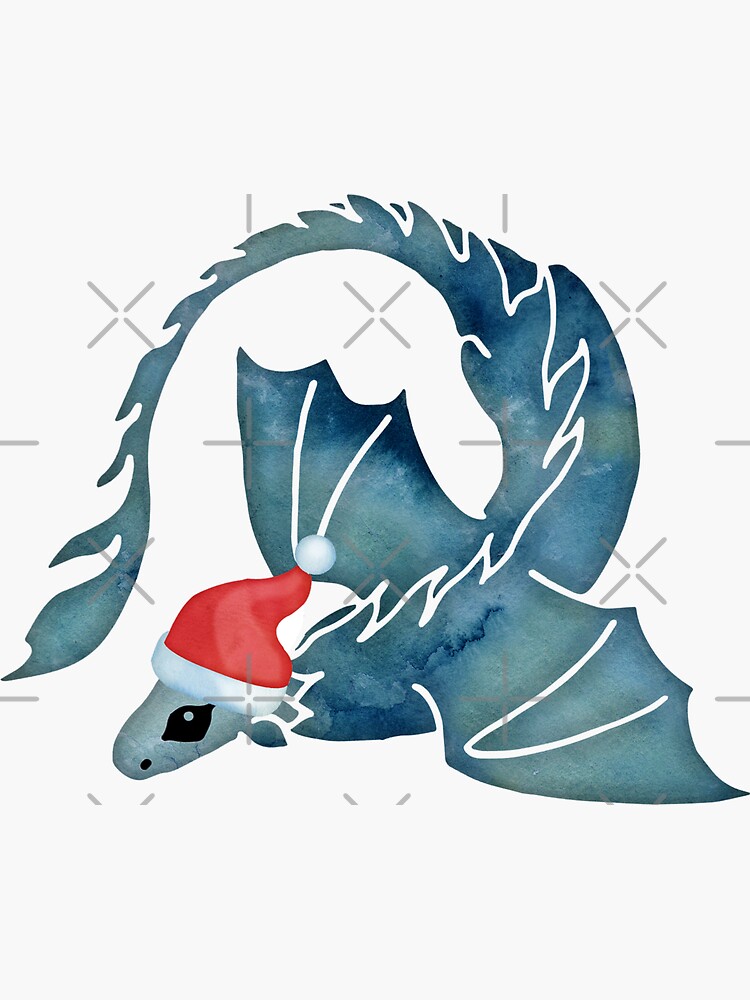 "Dragon fire dark blue Christmas snowflake" Sticker for Sale by adenaJ ...