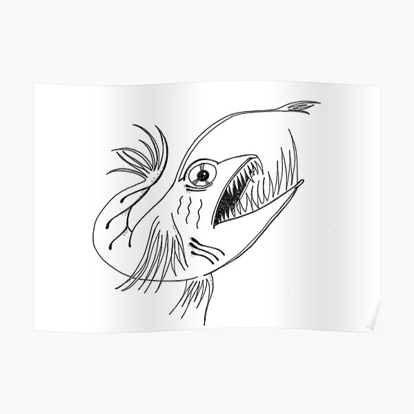 "Open Mouth Abyssal Fish" Poster for Sale by Pezdragon | Redbubble