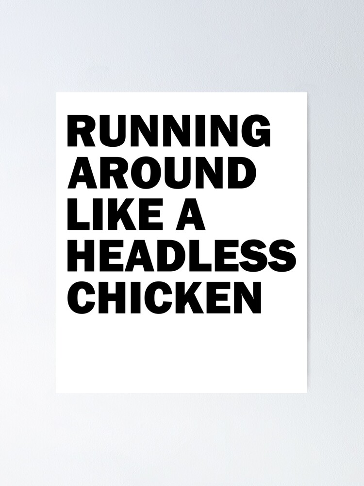 "headless chicken run around haphazardly" Poster by Stndor | Redbubble