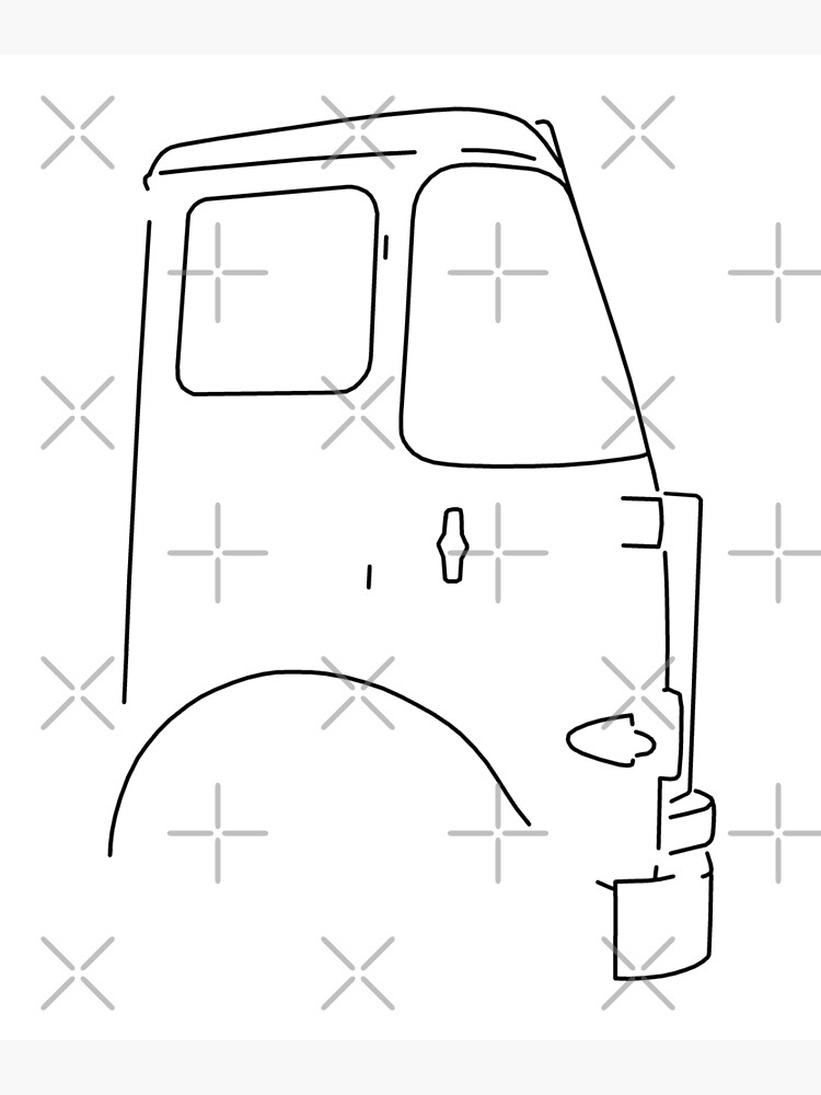 "Vintage Atkinson lorry side view black outline graphic" Photographic ...