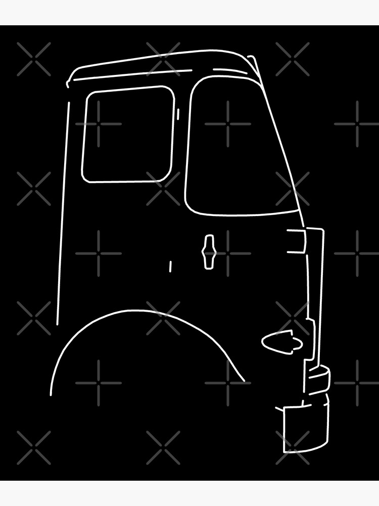 "Vintage Atkinson lorry side view white outline graphic" Photographic ...