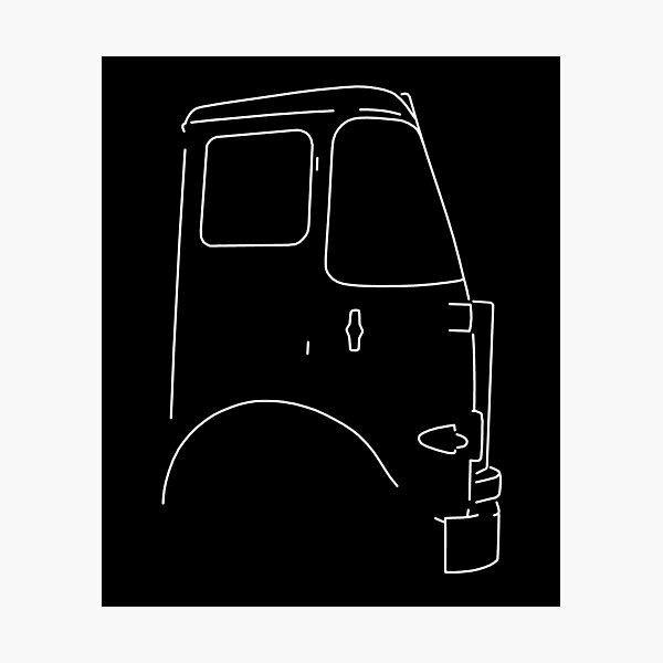 "Vintage Atkinson lorry side view white outline graphic" Photographic ...