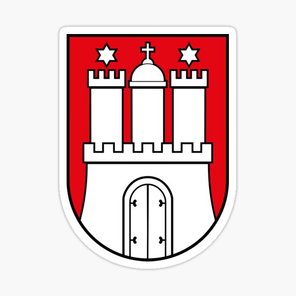"Coat of arms of Hamburg" Sticker for Sale by ArgosDesigns | Redbubble