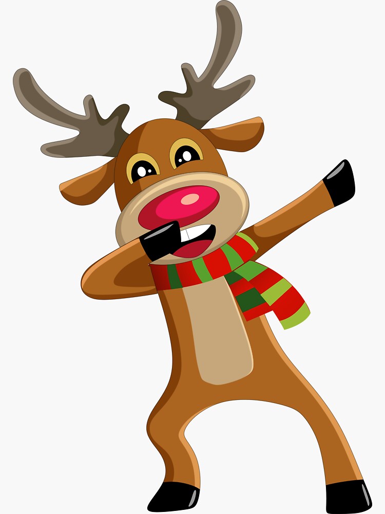"Rudolph the dabbing reindeer" Sticker for Sale by stickables | Redbubble