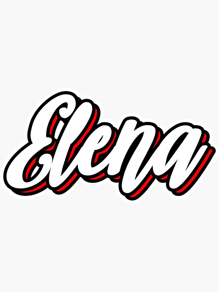 Pegatina «Nombre de Elena - diseño de letras a mano» de sulies | Redbubble