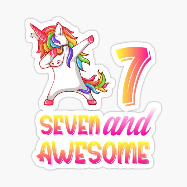 "7th Birthday Girl, 7 Year Old Girls Birthday" Sticker by Sami1982 ...