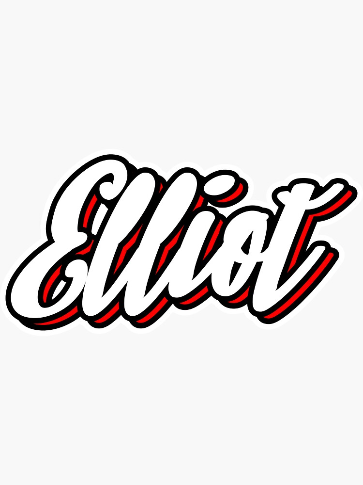 "Elliot first name - hand lettering design" Sticker for Sale by sulies ...