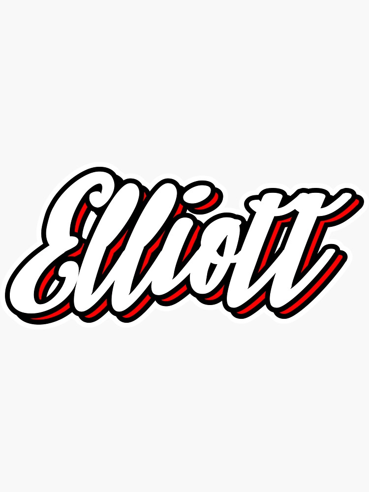 "Elliott first name - hand lettering design" Sticker by sulies | Redbubble
