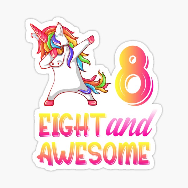 "8th Birthday Girl, 8 Year Old Girls Birthday" Sticker for Sale by ...