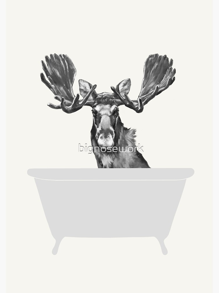 "Vintage Moose in Bathtub" Art Print for Sale by bignosework | Redbubble