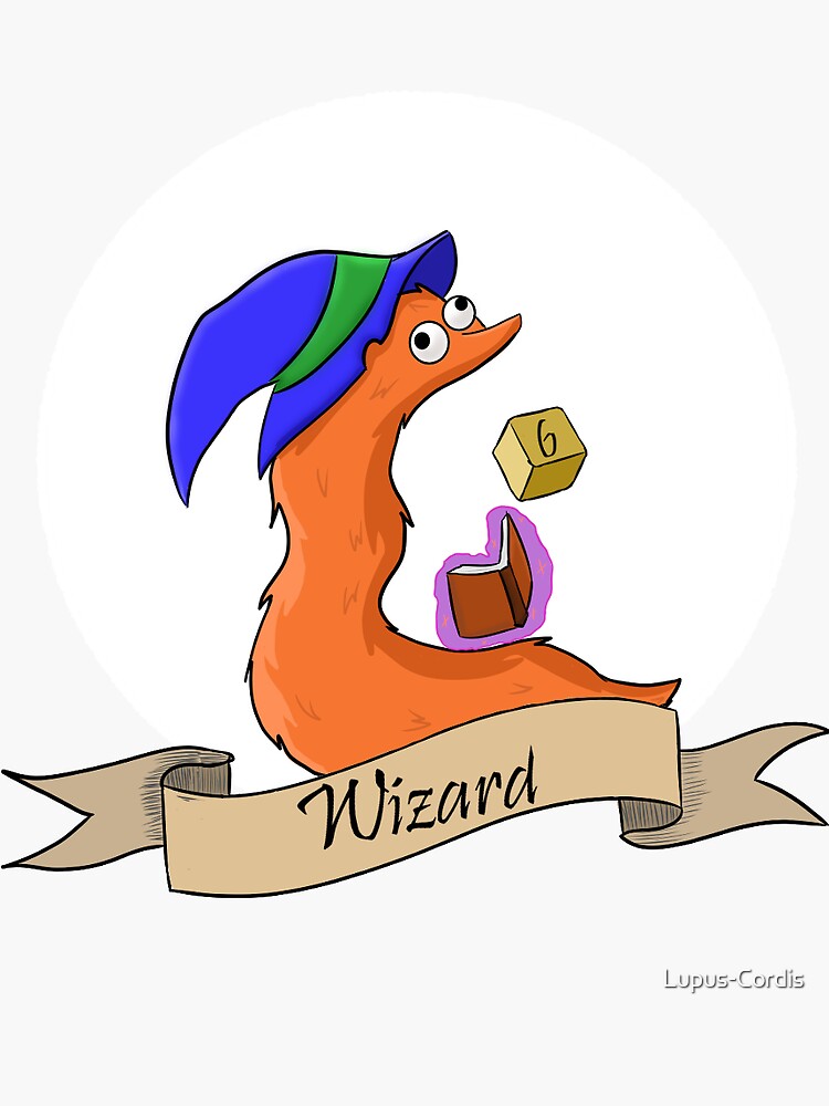 "Wizard Worm on a String" Sticker for Sale by Lupus-Cordis | Redbubble