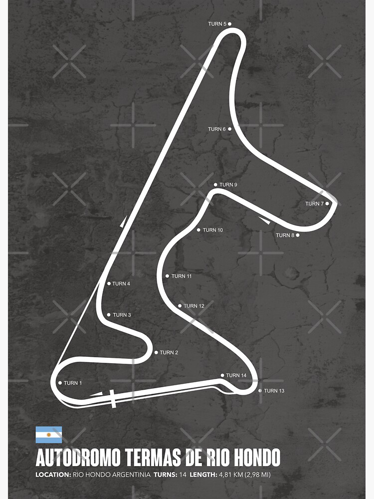 "Autodromo Termes de Rio Hondo "" Sticker for Sale by Mapstars | Redbubble
