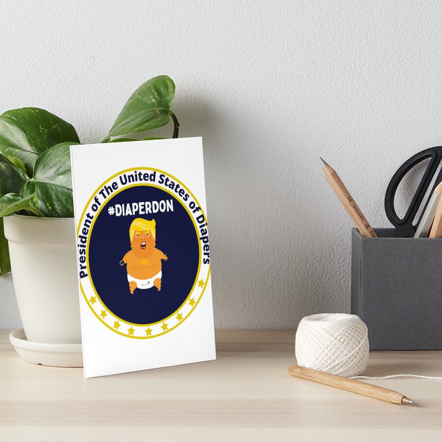 "Diaper Don Badge Donald Trump Adult Diapers" Art Board Print for Sale ...