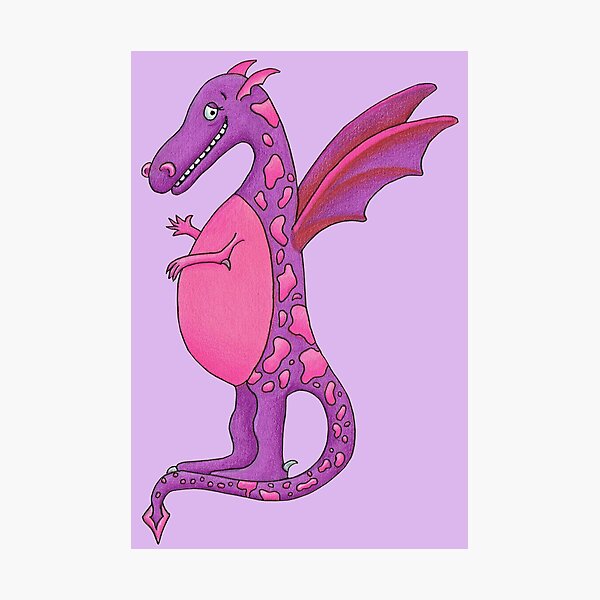 Lámina fotográfica «Cornish Dragon, morado, lindo y amigable para los ...