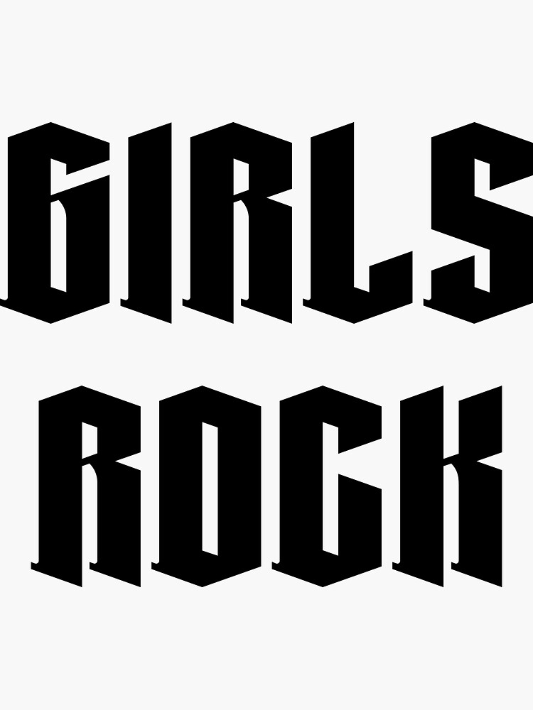 "Girls Rock logo, in heavy font" Sticker for Sale by applepinepotato ...