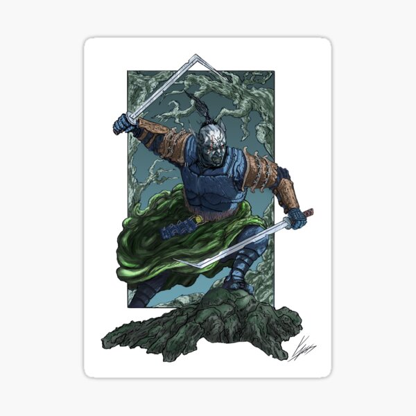 "samurai Orc" Sticker for Sale by TheGuyManDude | Redbubble