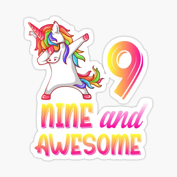"9th Birthday Girl, 9 Years Old Girls Birthday" Sticker for Sale by ...