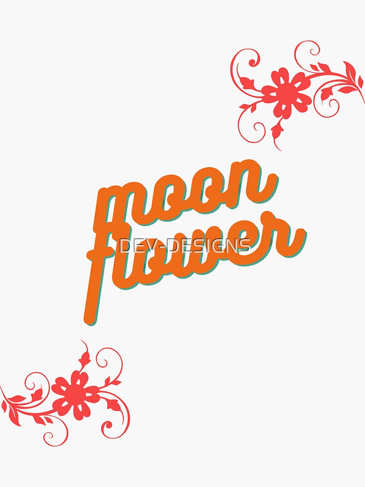 "moon flower" Sticker by DEV-DESIGNS | Redbubble