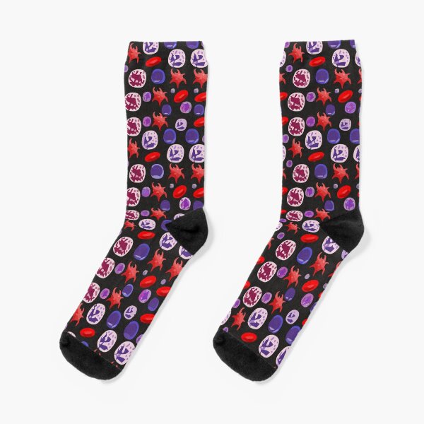 "Science-inspired Designs - Types of Blood Cells " Socks for Sale by ...