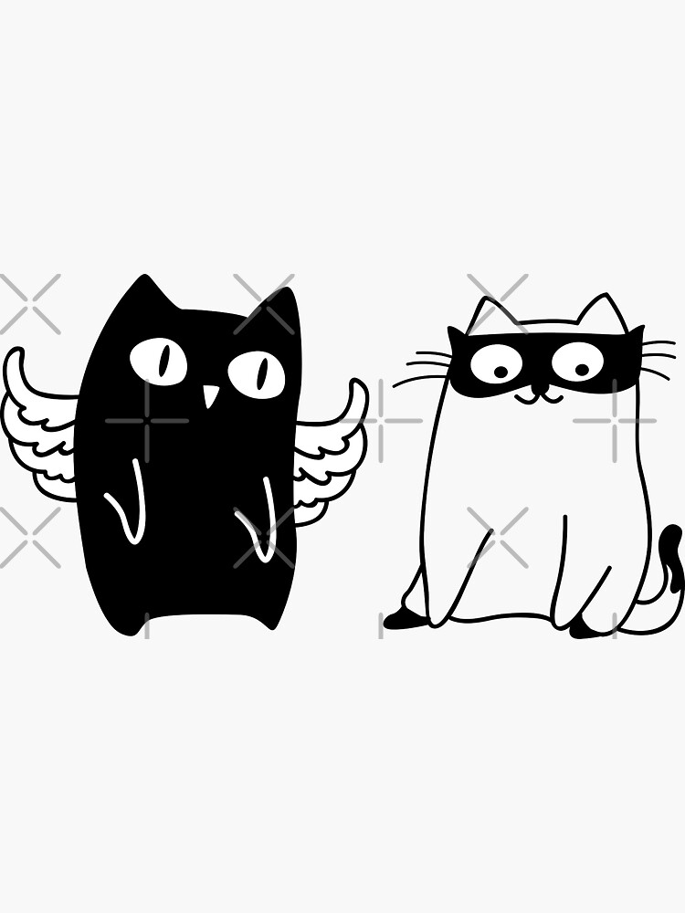 "Two Cats" Sticker by Mormorgavor | Redbubble