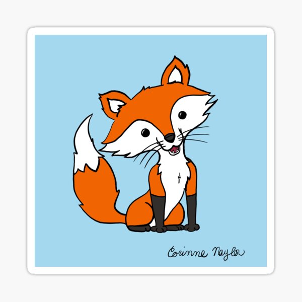 "Happy Fox" Sticker for Sale by cnaylorart | Redbubble
