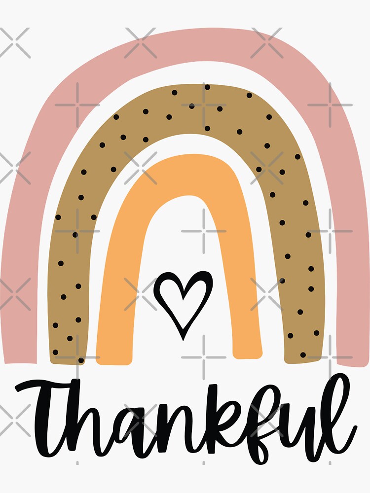 "Thankful Rainbow Boho" Sticker for Sale by DasarDesigns | Redbubble