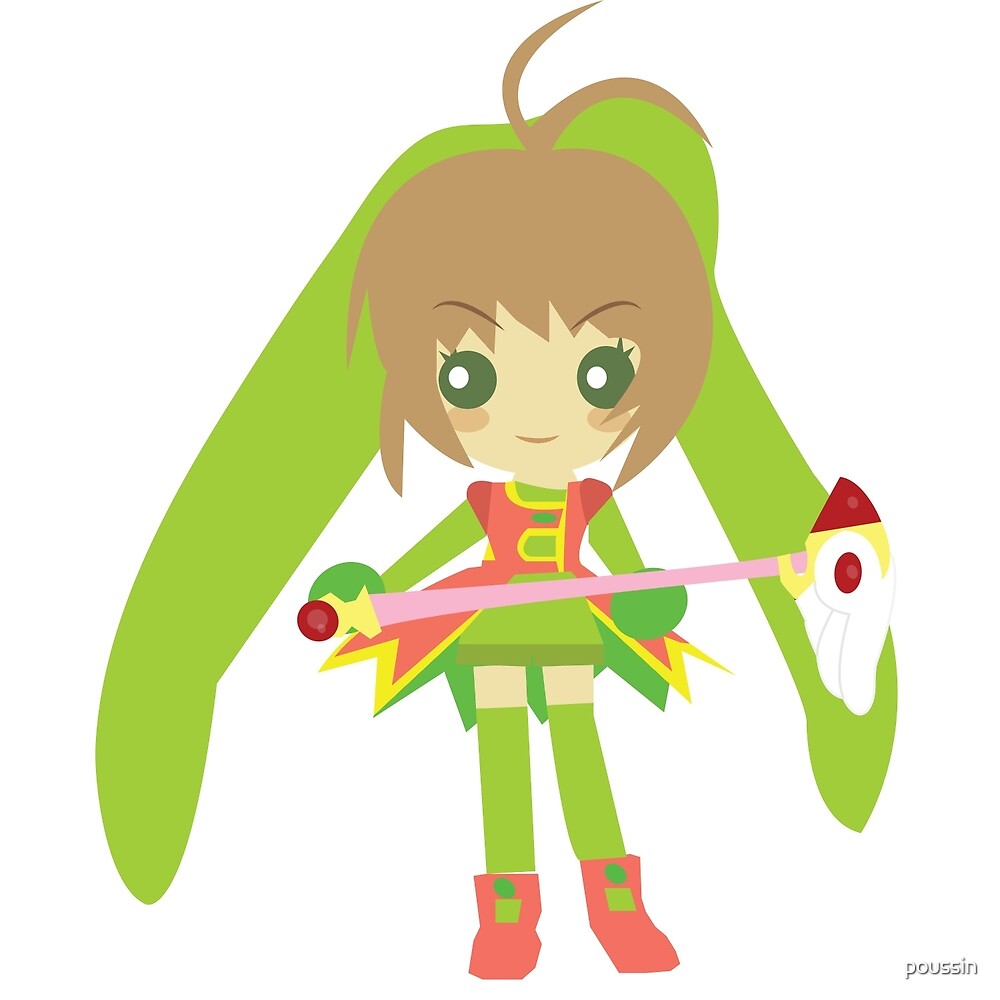 "Chibi - Card Captor Sakura (green costume)" by poussin | Redbubble