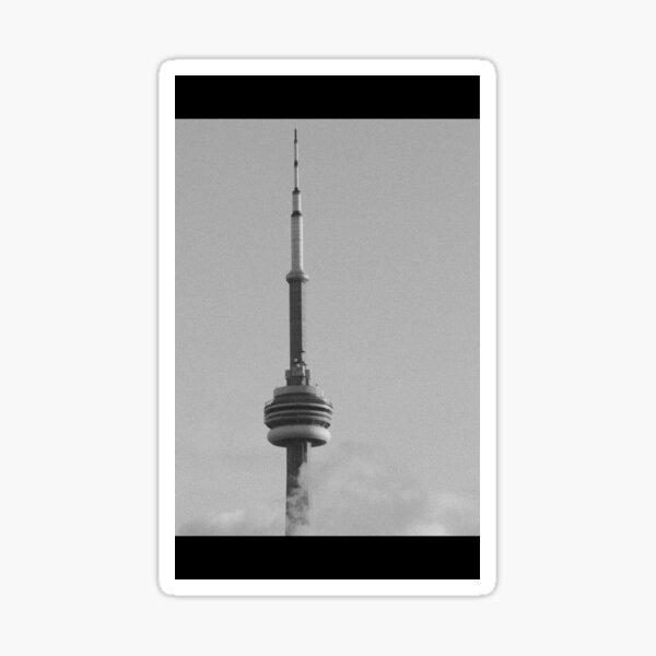 "CN Tower (Toronto Skyline) Above Clouds (B&W)" Sticker for Sale by ...