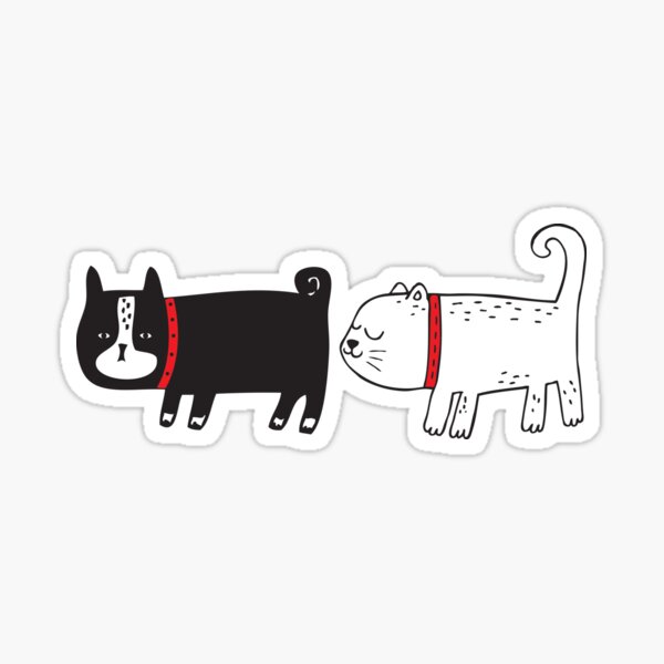 "Two Cutest Cats" Sticker for Sale by Mormorgavor | Redbubble