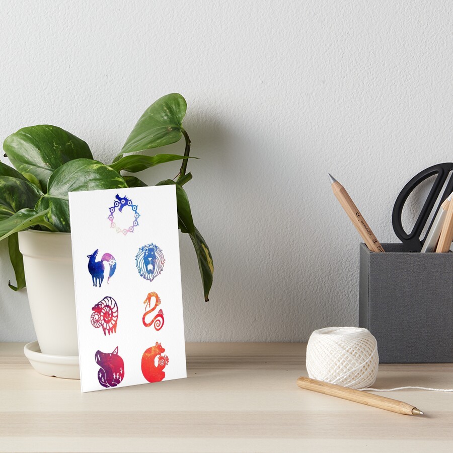 Lámina rígida «logos de los pecados capitales» de Ricon-Otaku | Redbubble