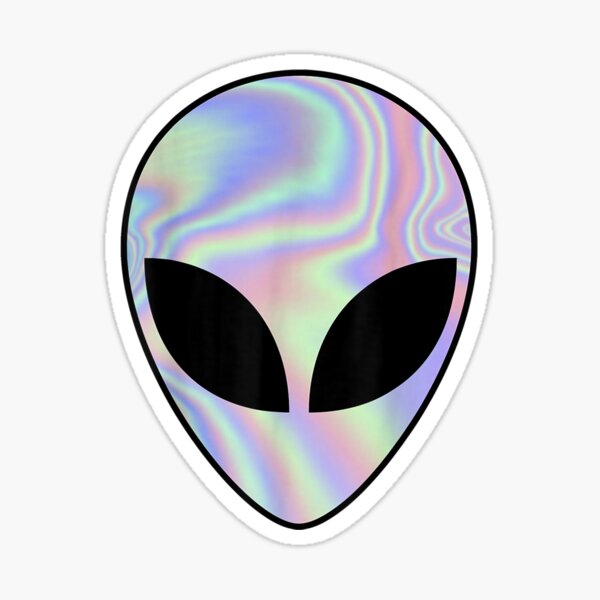 "Alien Head Colorful Alien Rave" Sticker for Sale by qudkin | Redbubble