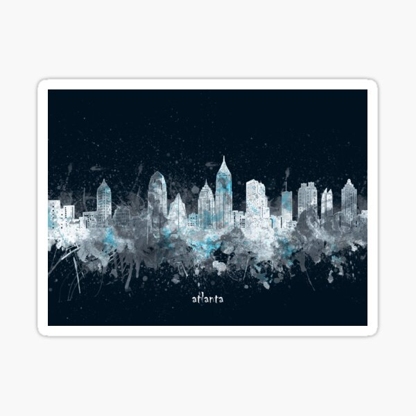 "atlanta skyline" Sticker for Sale by BekimART2 | Redbubble