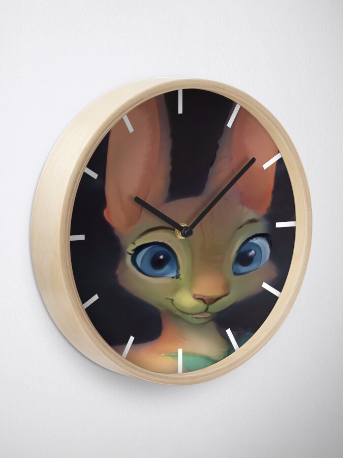 "Female Rabbit Furry Fursona Portrait" Clock for Sale by OBKDesigns ...