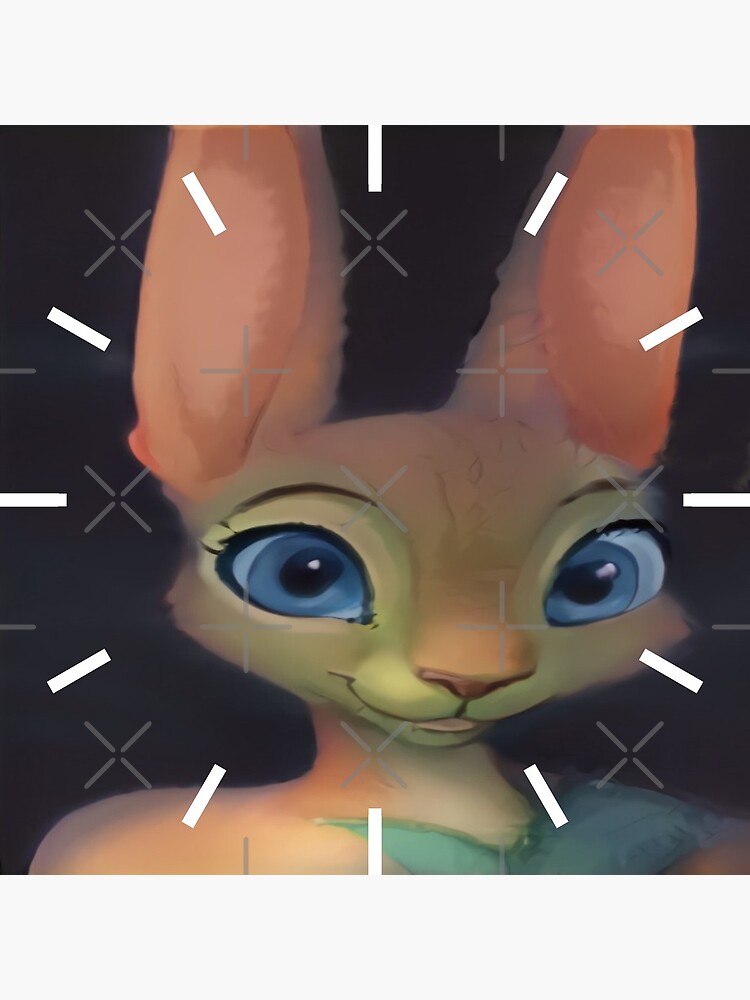"Female Rabbit Furry Fursona Portrait" Clock for Sale by OBKDesigns ...