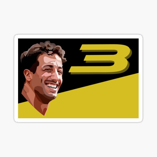"Daniel Ricciardo poster" Sticker for Sale by AlfredDesigns | Redbubble