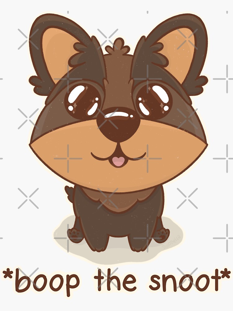"Boop The Snoot Cute Doggy" Sticker for Sale by doodella | Redbubble